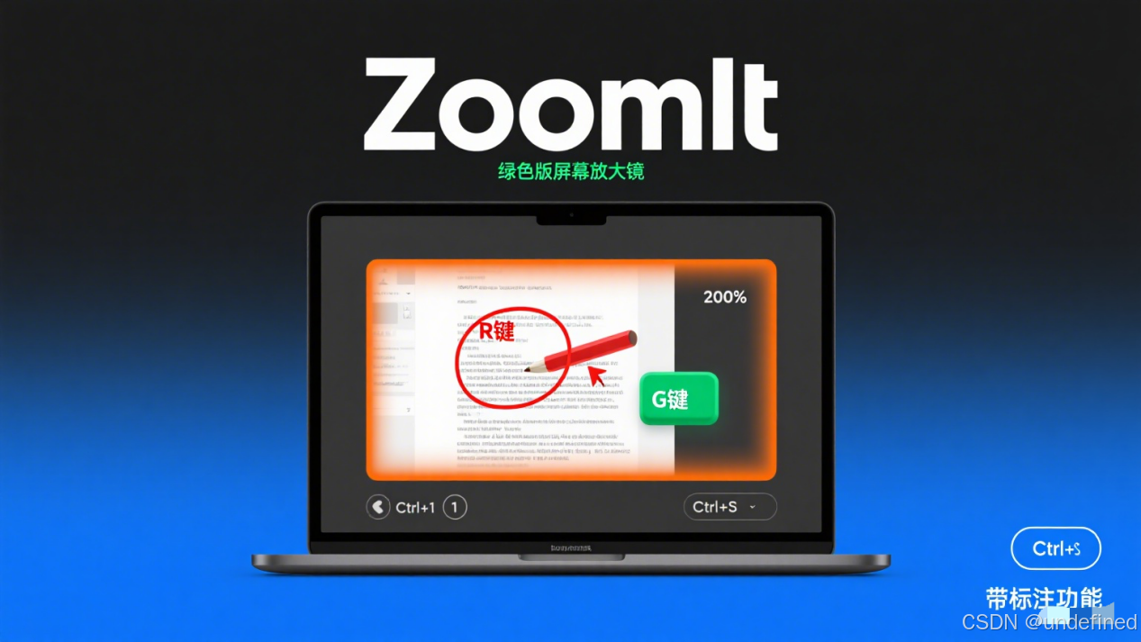 ZoomIt：绿色版屏幕放大镜，带标注功能，快捷键好用_屏幕放大标注-CSDN博客