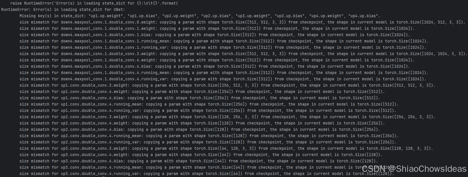 Pytorch Unet复现Missing key(s) in state_dict:-CSDN博客