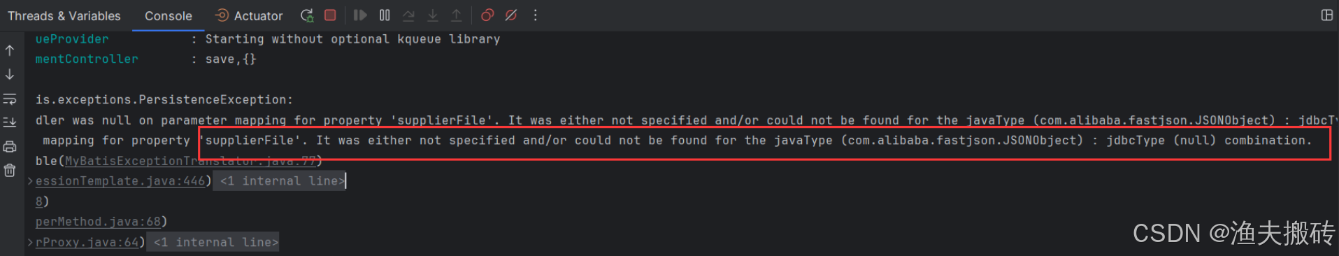 could not be found for the javaType (com.alibaba.fastjson.JSONObject) : jdbcType (null ...