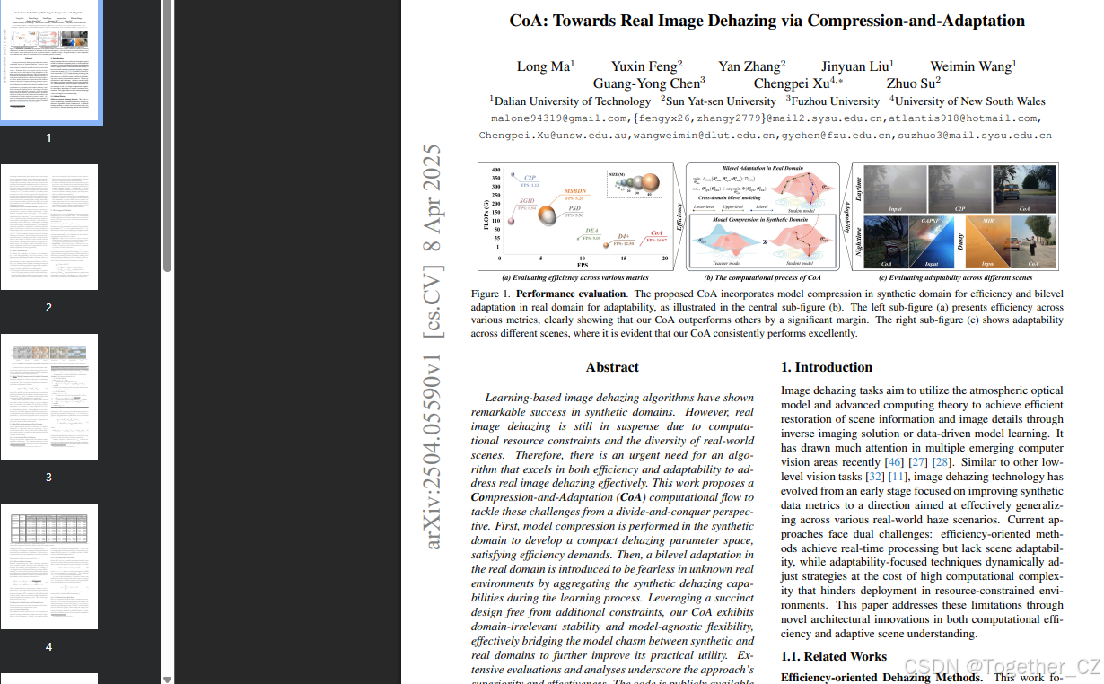 CoA: Towards Real Image Dehazing via Compression-and-Adaptation——通过压缩与适应实现真实图像去雾-CSDN博客