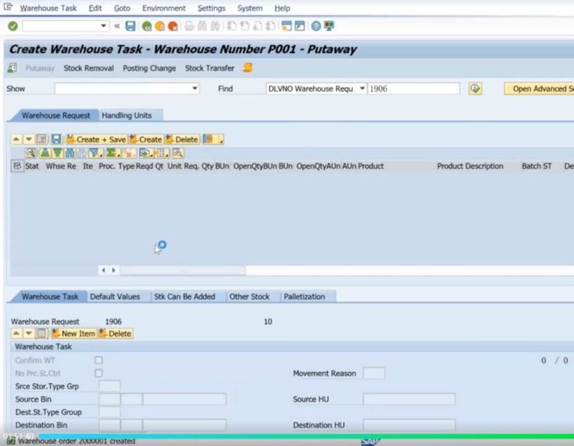 SAP EWM初阶之为INBOUND DELIVERY创建上架的Warehouse Task_ewm 上架确认-CSDN博客
