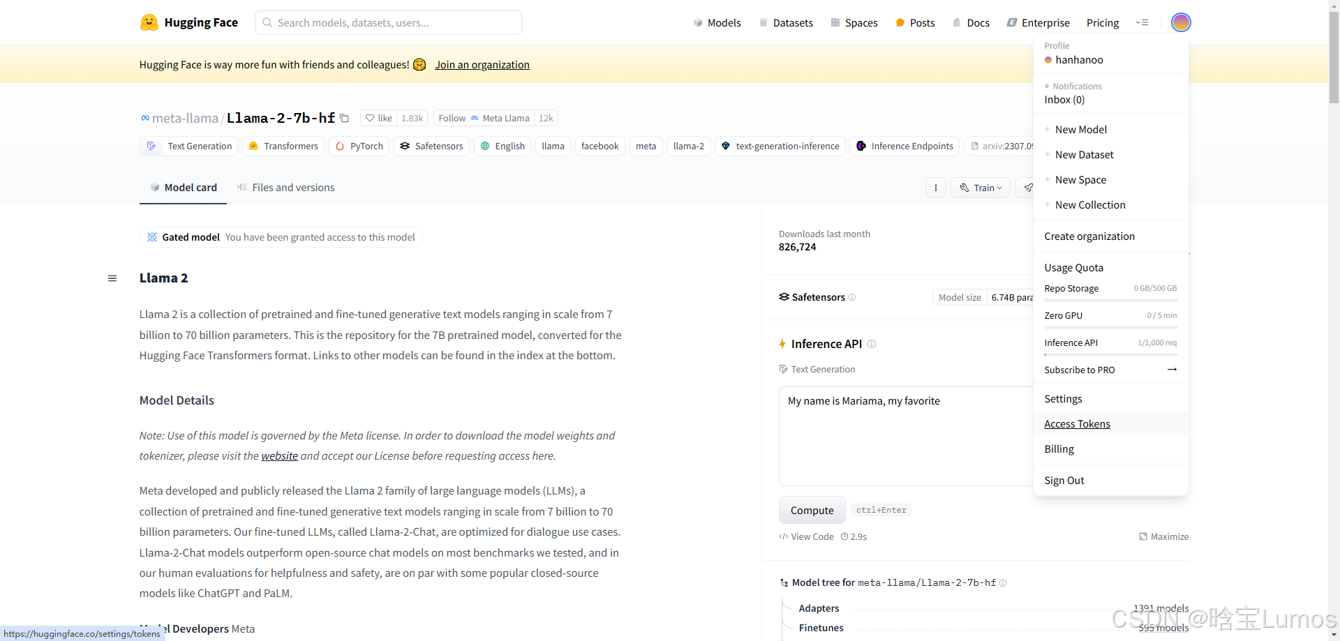 在 Hugging Face 上下载和使用 LLaMA 模型_huggingface申请llama-CSDN博客