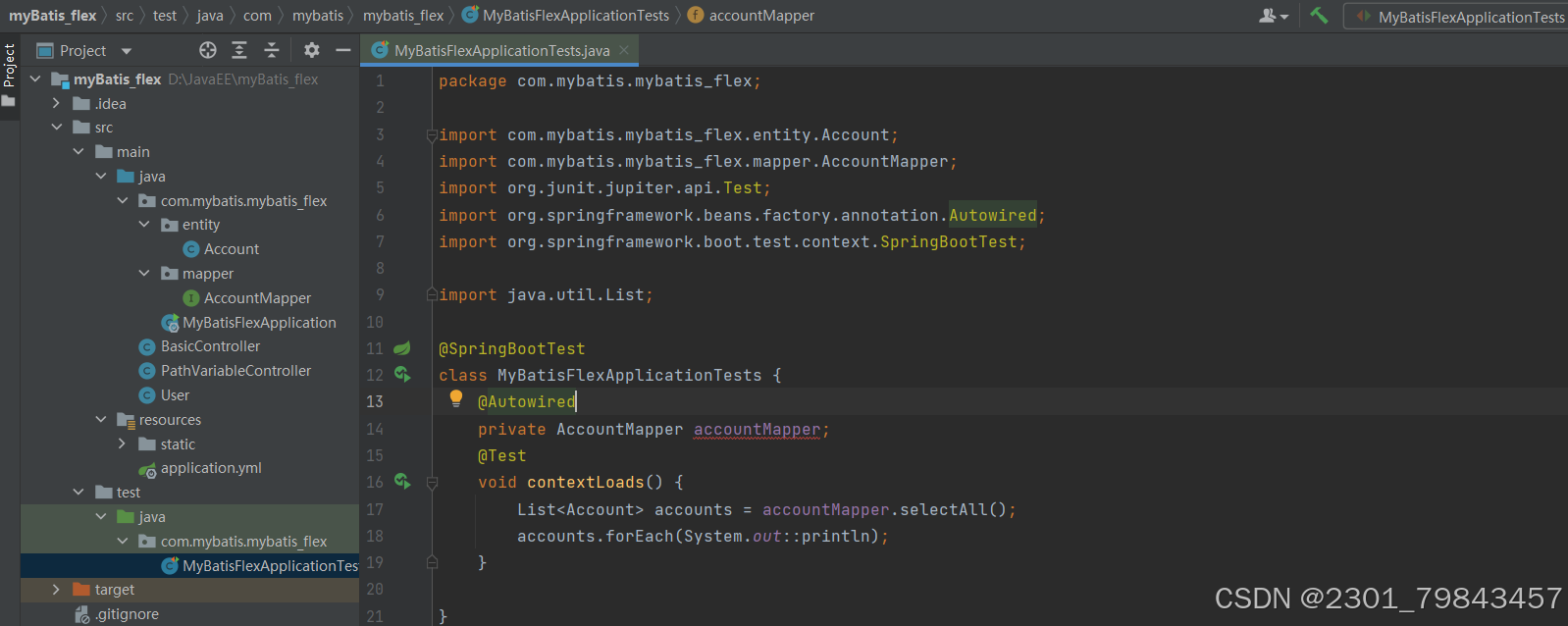 Mybatis-flexx的应用_mybatis-flex 有mapper文件-CSDN博客