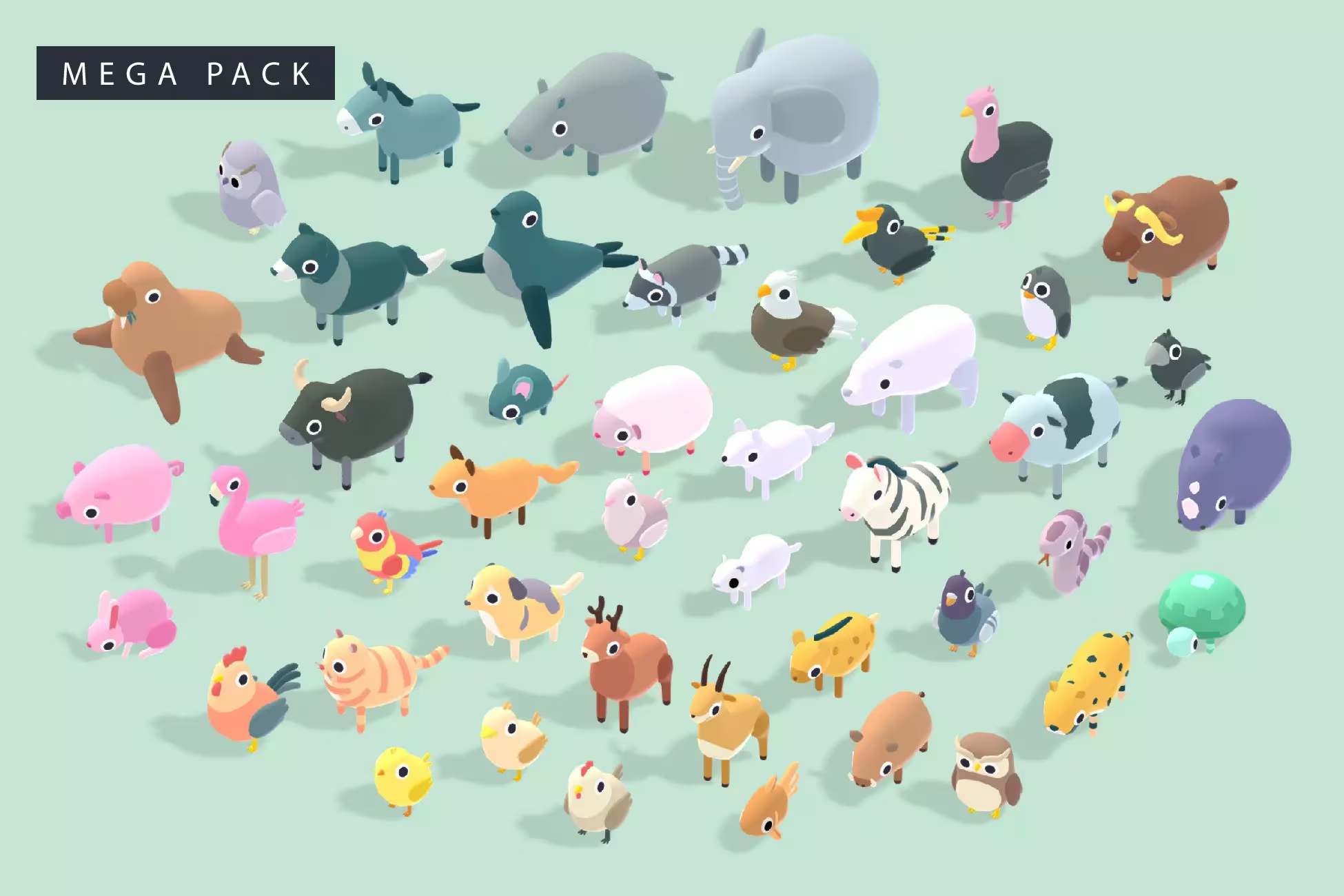【Unity动物资源包】Quirky Series-Animals Mega Pack Vol.1多样化的卡通动物模型和丰富的动画，不仅增强游戏的可玩性和趣味性，还通过性能优化确保在不同设备上 ...
