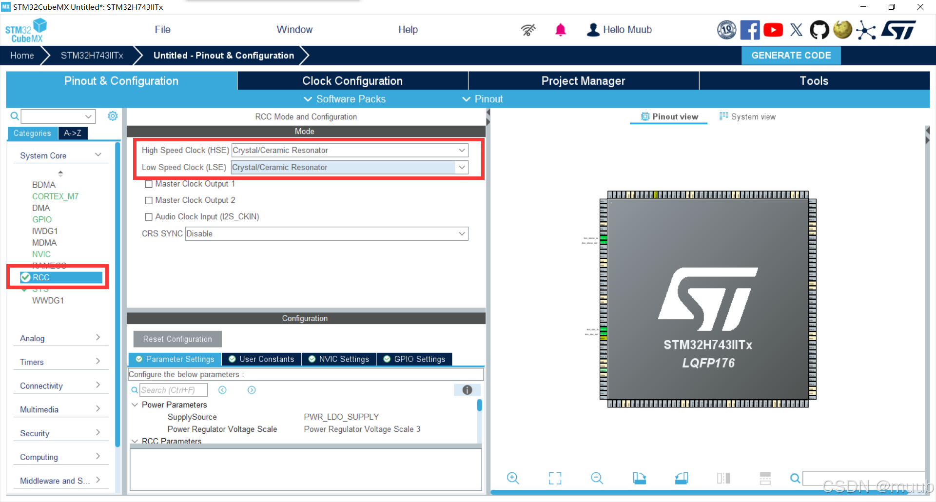 【cubemx Hal库】stm32h743—学习笔记 Csdn博客