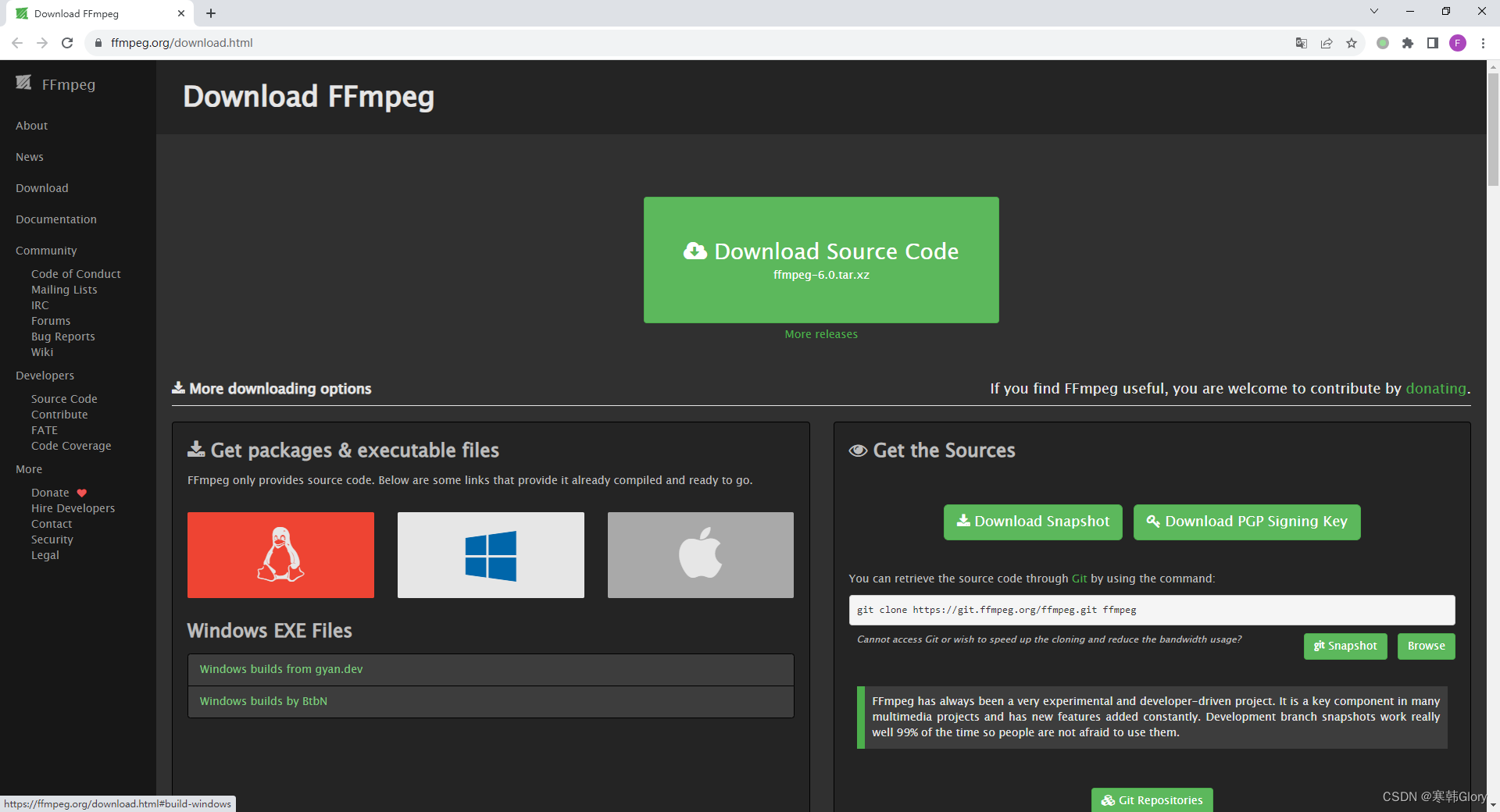 FFmpeg下载安装及Windows开发环境设置_ffmpeg windows下载-CSDN博客