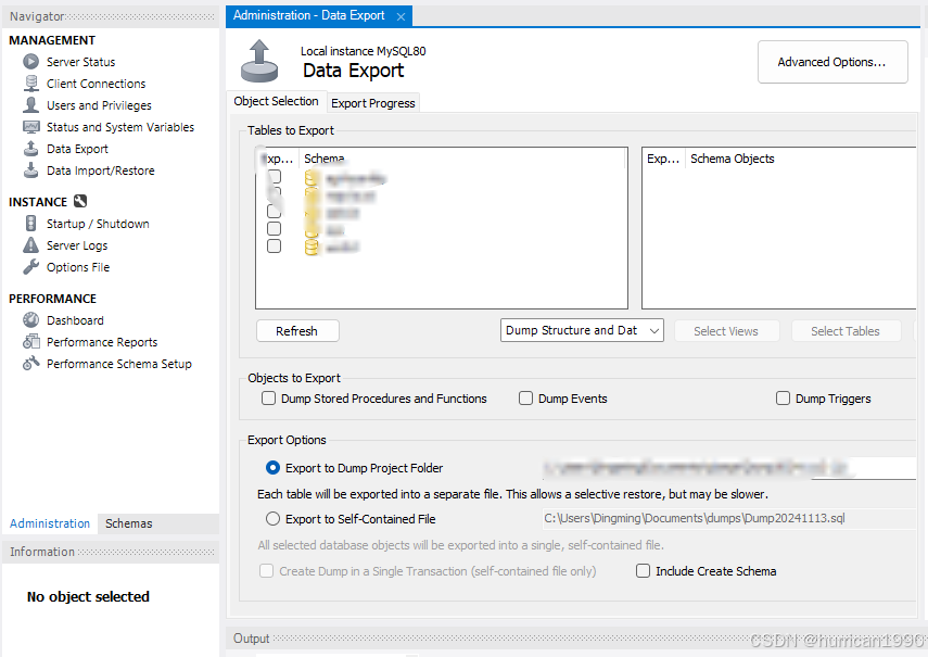 Windows下MySQL Workbench的Data Export无法使用_workbench dataexpor 不显示数据库-CSDN博客