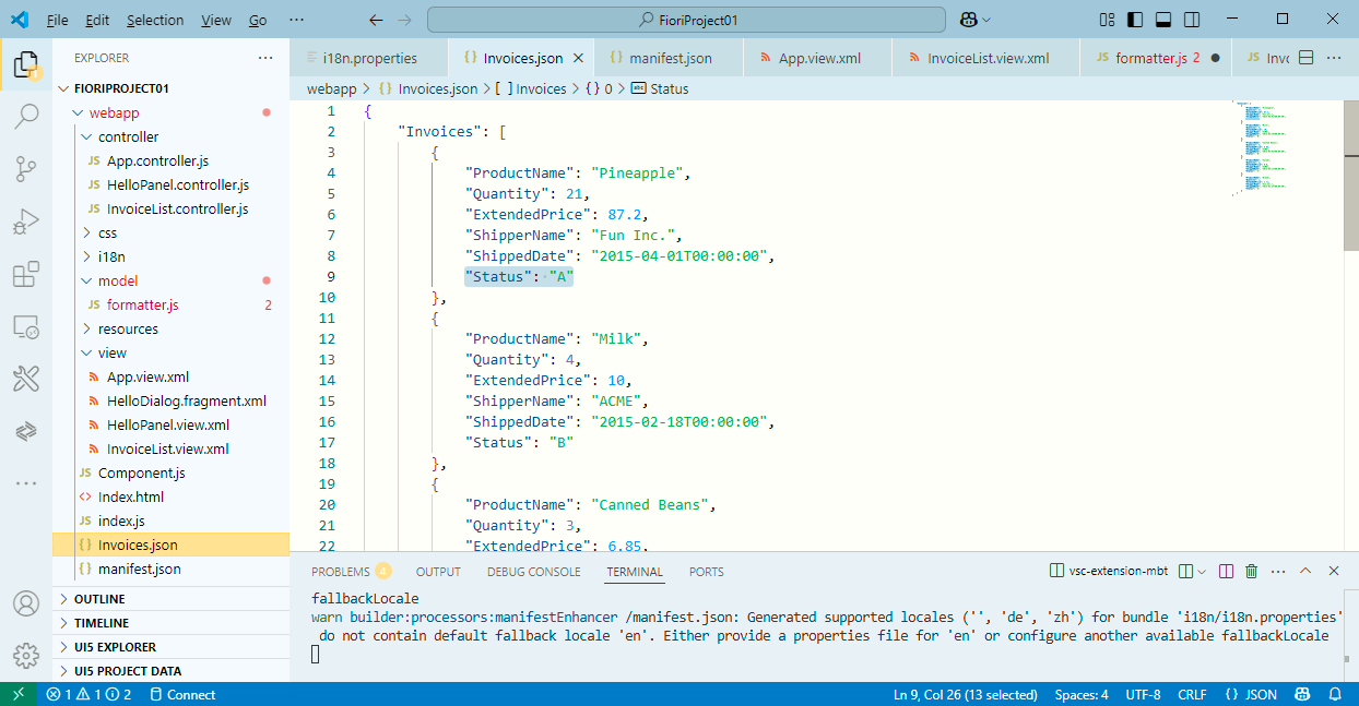 SAP学习笔记 - 开发23 - 前端Fiori开发 Expression Binding（表达式绑定），Custom Formatters（自定义格式化）_sapui5 formatters ...