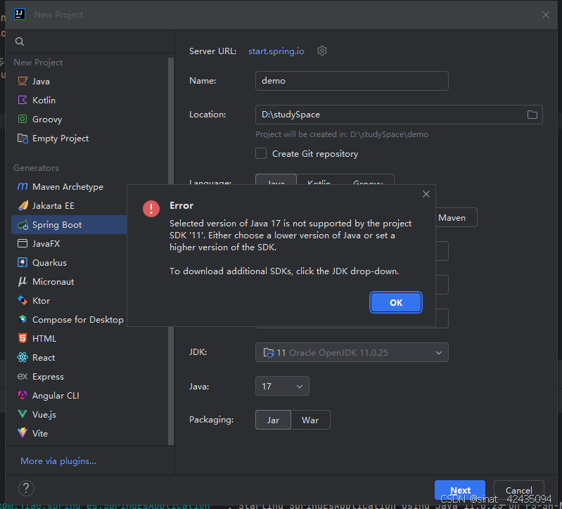 【IDEA 2024.1创建SpringBoot项目时无法选择java11】_idea创建sping boot为什么不显示java11-CSDN博客