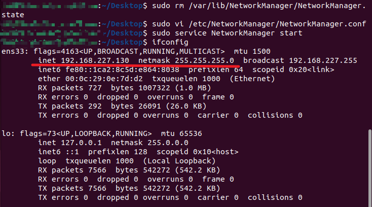 VMware Ubuntu 虚拟机网卡消失描述原因查找解决方法描述在正常使用过程中重启后发现 VMware Ubuntu 虚拟机中的网卡消失了，使用 ifconfig 查看只能看到本地回环 ...
