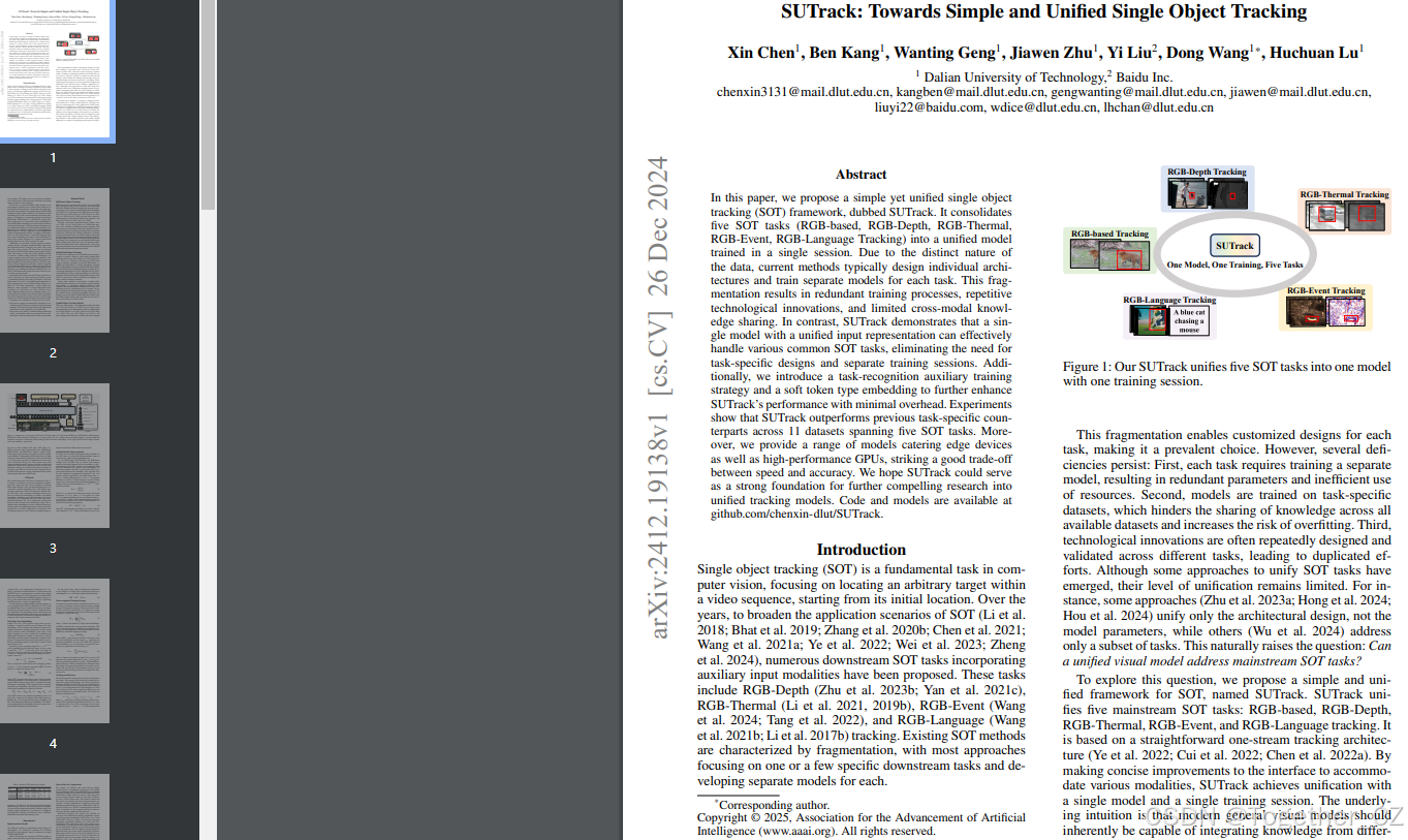 SUTrack: Towards Simple and Unified Single Object Tracking——迈向简单且统一的单目标 ...