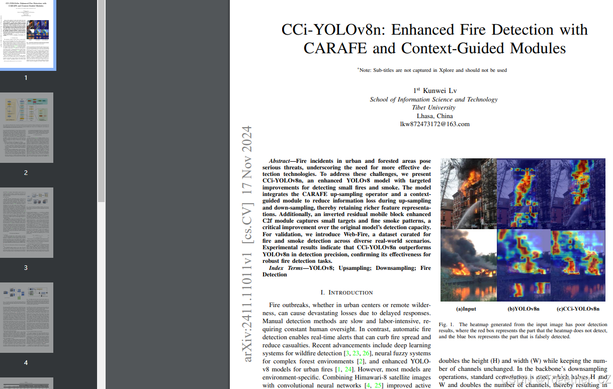 CCi-YOLOv8n: Enhanced Fire Detection withCARAFE and Context-Guided Modules——通过CARAFE和上下文引导模块增强火灾 ...