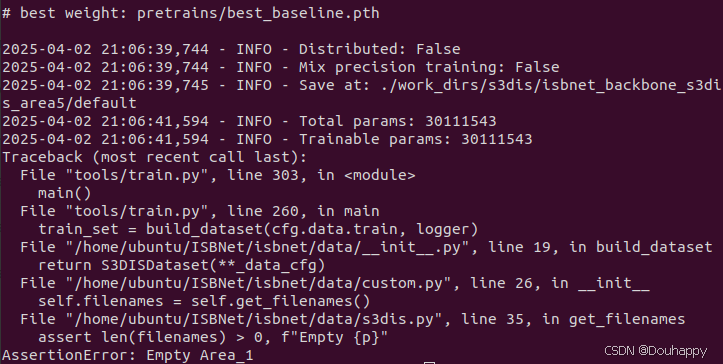 使用ISBNet跑S3DIS数据集时出现的问题及解决措施_s3dis数据集chuli-CSDN博客