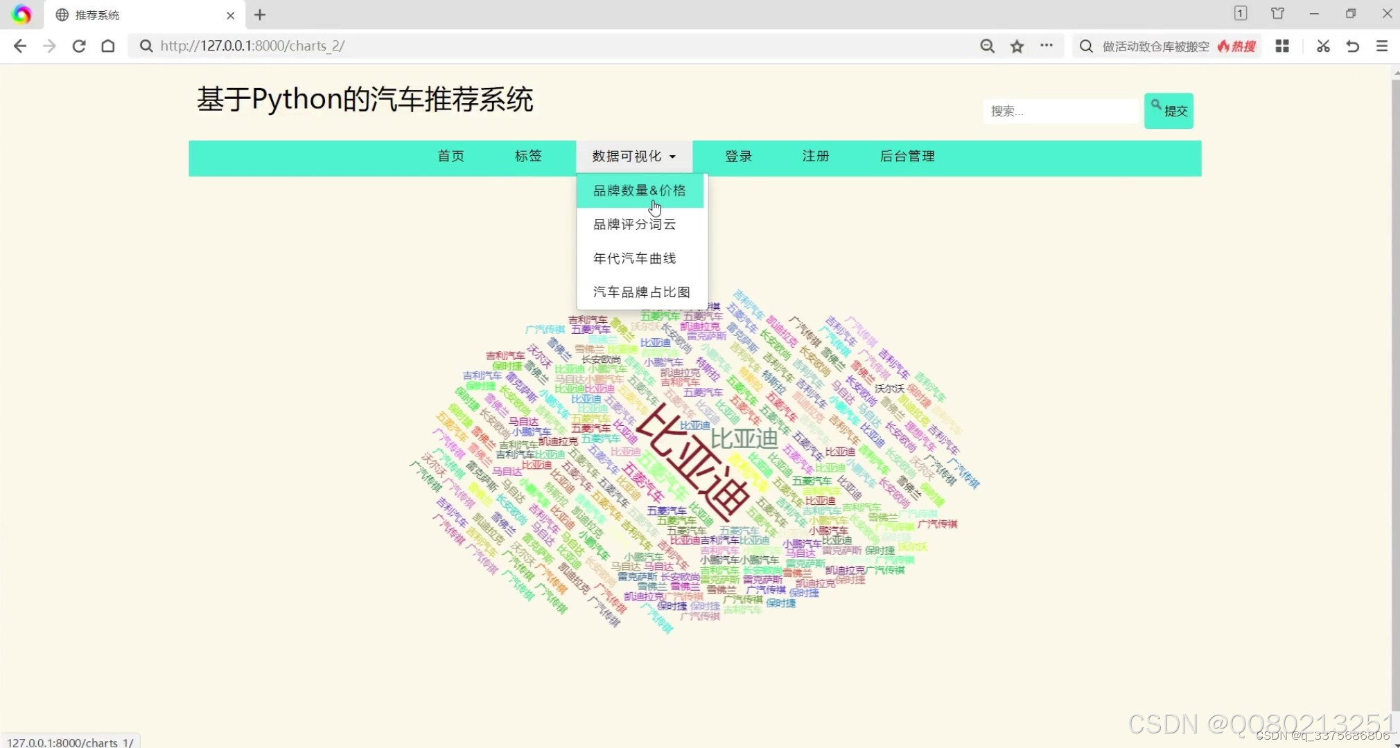 大数据毕业设计：python汽车推荐系统 协同过滤推荐算法 Echarts可视化 Django框架python车辆交易推荐系统 Csdn博客
