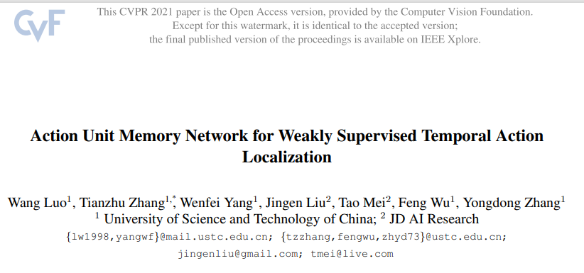 Action Unit Memory Network for Weakly Supervised Temporal Action Localization-CSDN博客