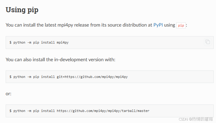 pip install mpi4py 报错：ERROR: ERROR: Failed to build installable wheels for some pyproject.toml ...