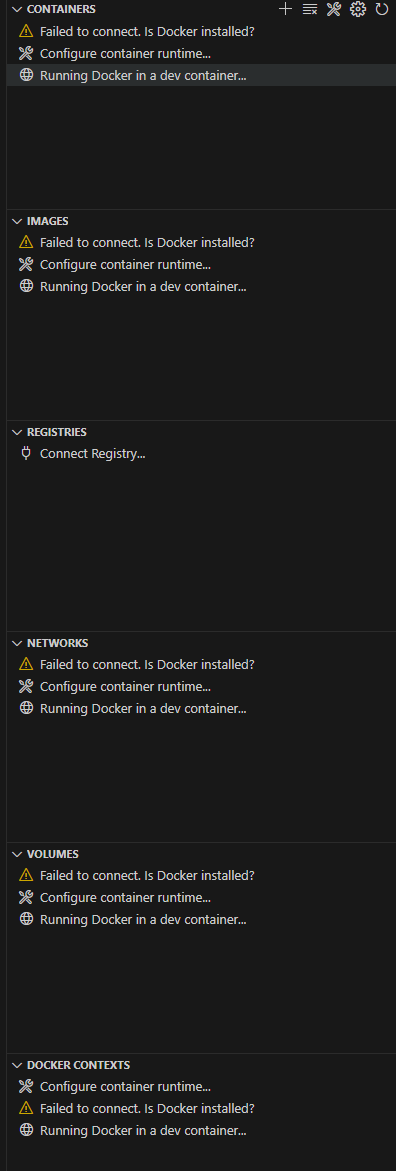 VScode连接docker出现fail connected，is docker installed,问题解决方_failed to connect is docker installed ...