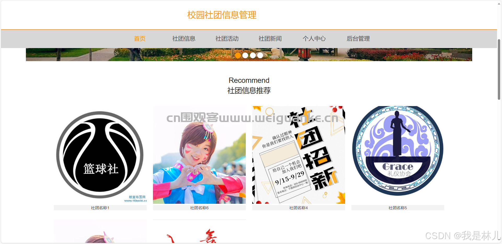 社团管理系统 Springboot Vue社团管理前端页面 Csdn博客