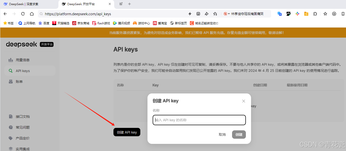 Python调用DeepSeek的在线API_deepseek在线-CSDN博客