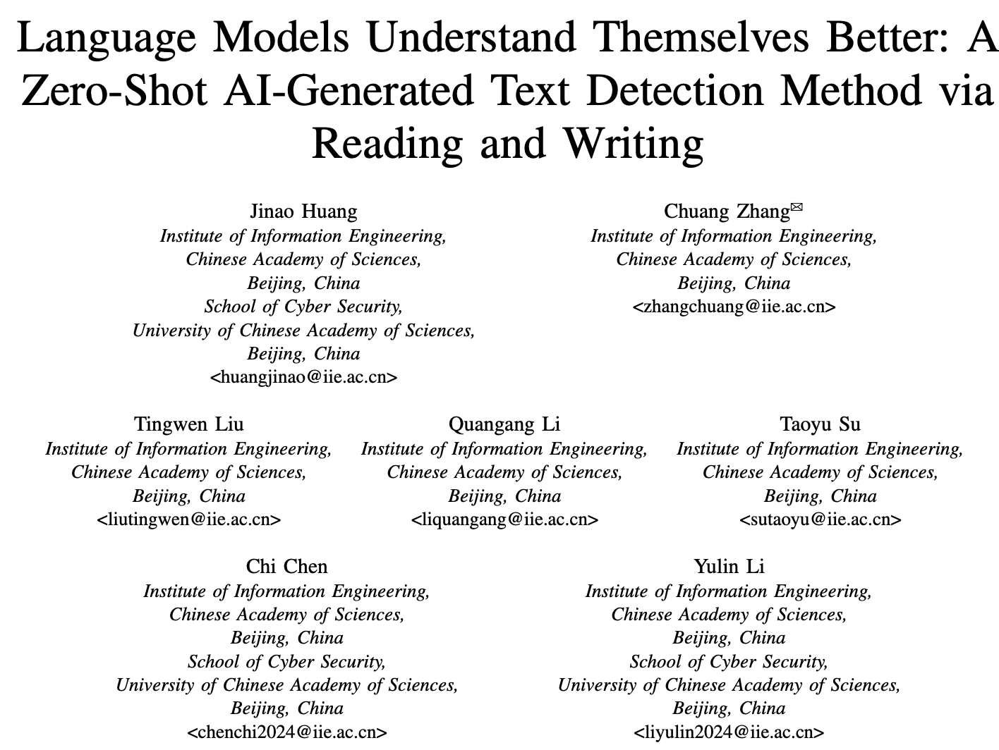 Language Models Understand Themselves Better: A Zero-Shot AI-Generated Text Detection Method via ...