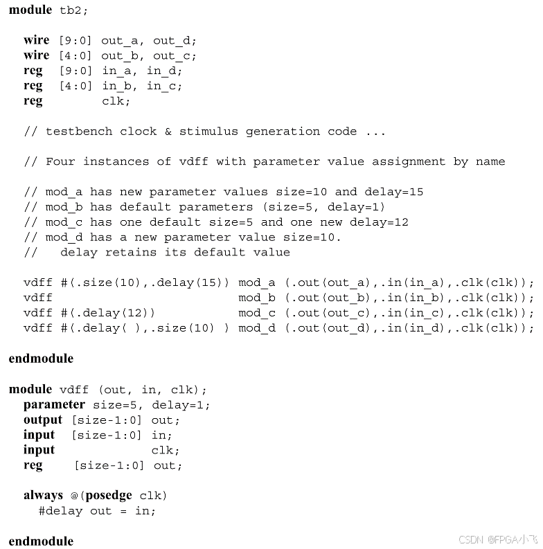 80，verilog 2005标准篇：module实例的参数值分配 Fpga Verilog Module参数列表 Csdn博客