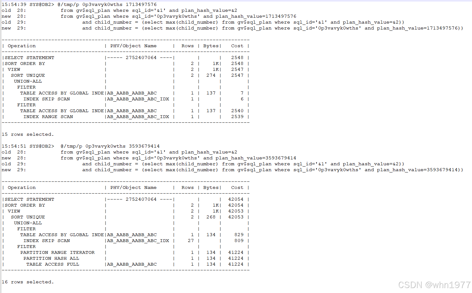 已知sql_id和plan_hash_value，如何看执行计划？_db2 通过sql hash value 查看执行计划-CSDN博客