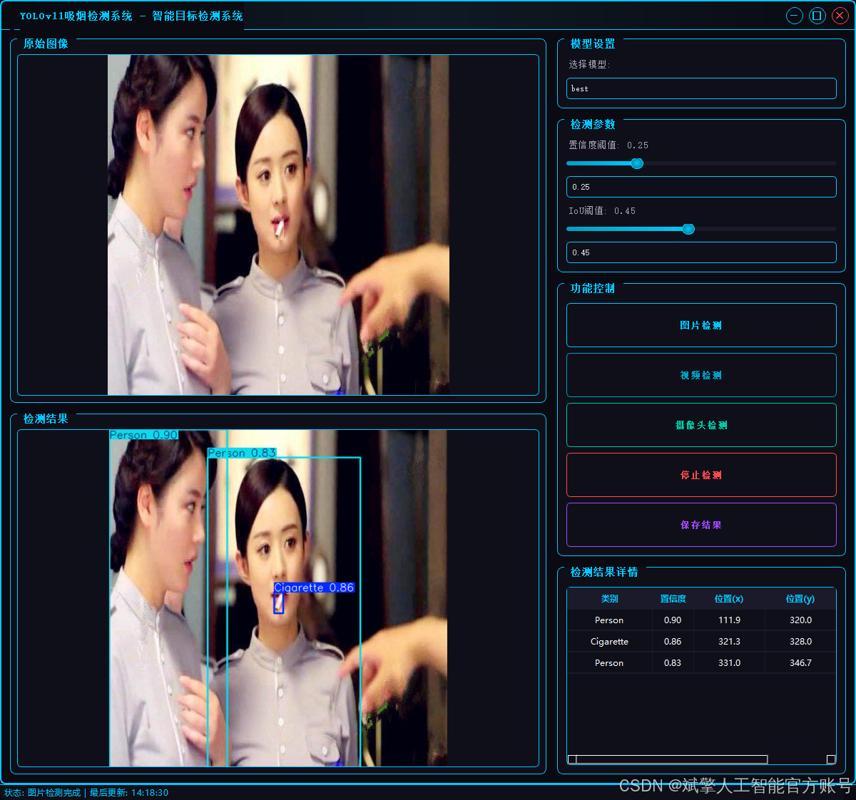 基于深度学习YOLOv11的吸烟识别检测系统（YOLOv11+YOLO数据集+UI界面+登录注册界面+Python项目源码+模型）-CSDN博客