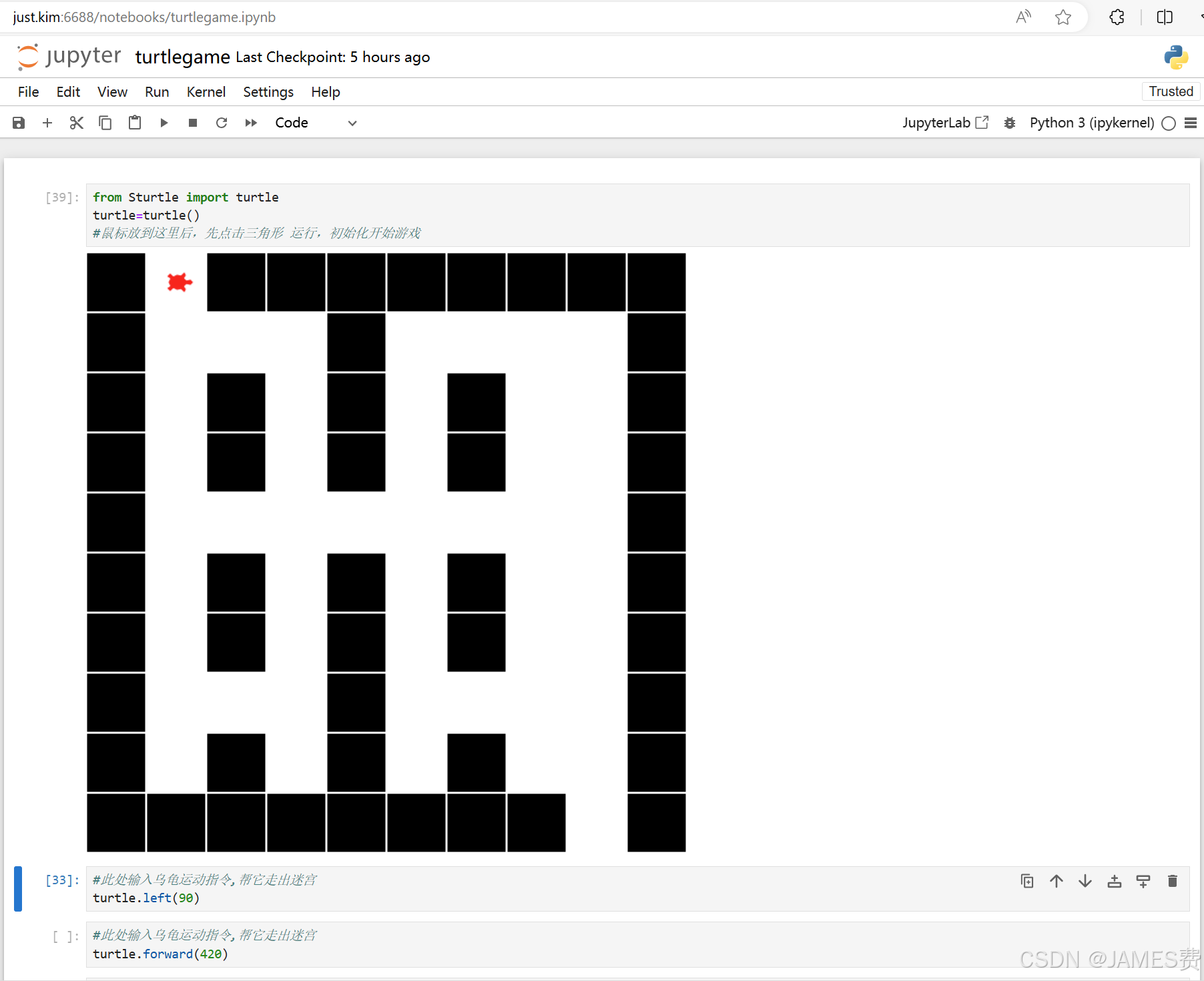 给0基础python学员体验编程我做了一个在线的turtle走迷宫游戏python Turtle小游戏 Csdn博客