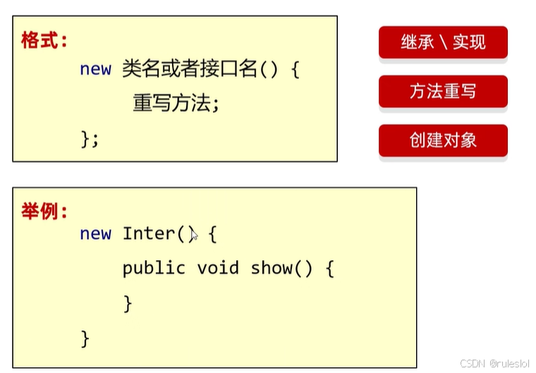 Java基础概念25 内部类2：匿名内部类匿名内部类实现inter接口 Csdn博客