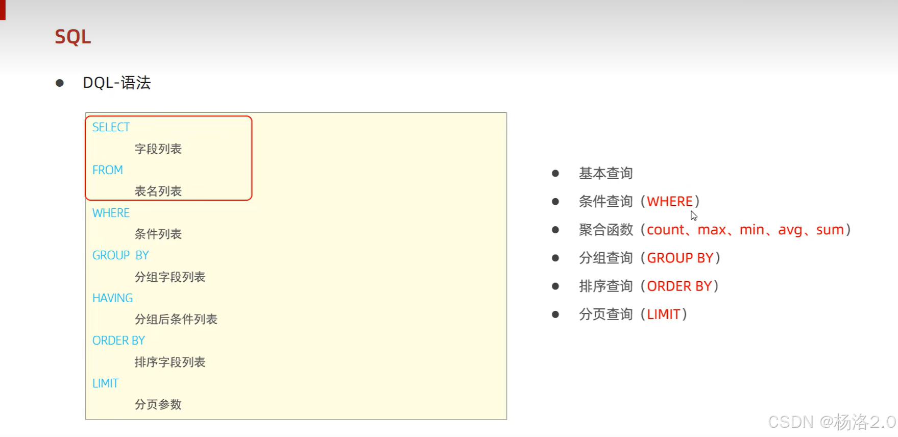DQL语句学习-CSDN博客