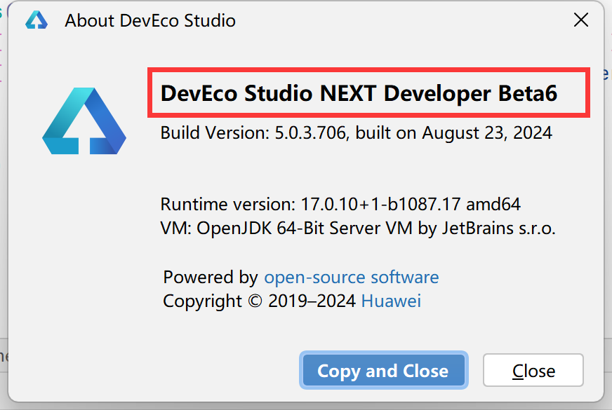 鸿蒙DevEco Studio NEXT Developer Beta6与DevEco Studio NEXT Beta1(5.0.3.800)更新提示_harmonyos next ...