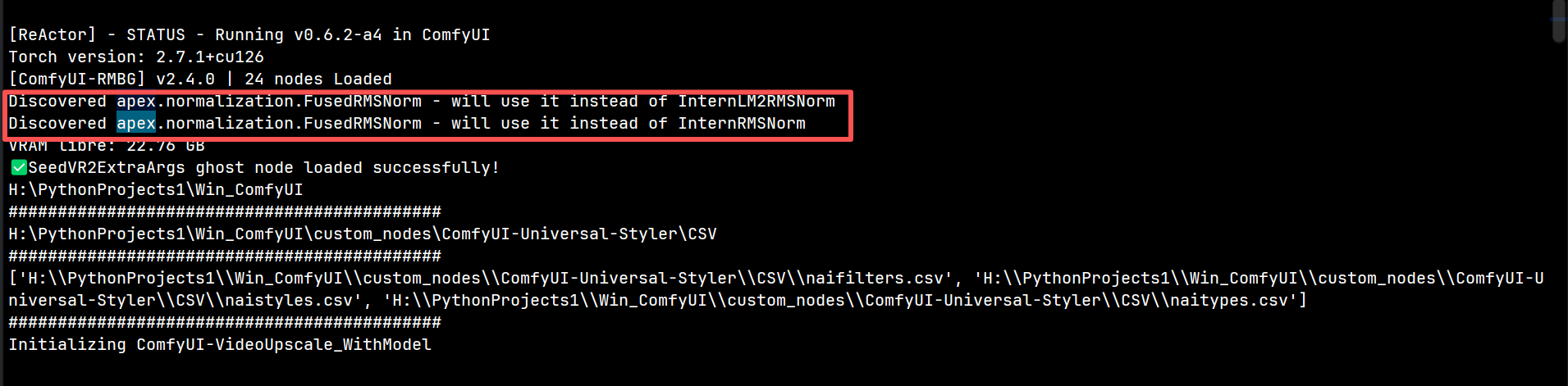 ComfyUI安装NVIDIA Apex [CUDA扩展支持] 完全指南：从报错‘Nvidia APEX normalization not installed’到完美解决_if you ...
