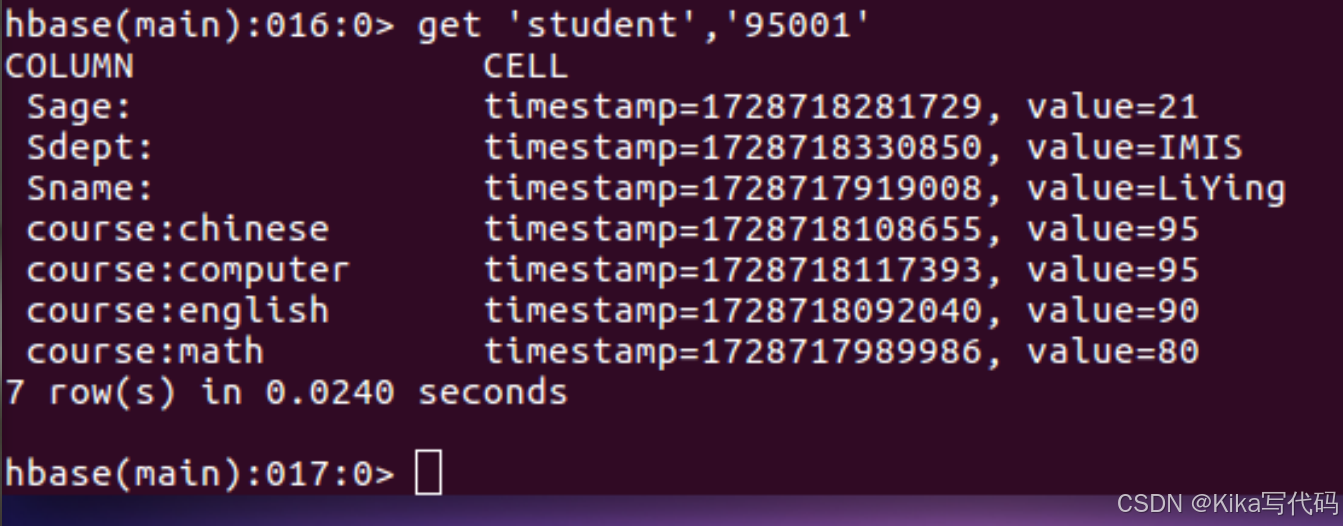 【hdfs】【hBase】【大数据技术基础】 作业二 HBase shell命令_hbase-2.5.10-hadoop3支持shell吗-CSDN博客