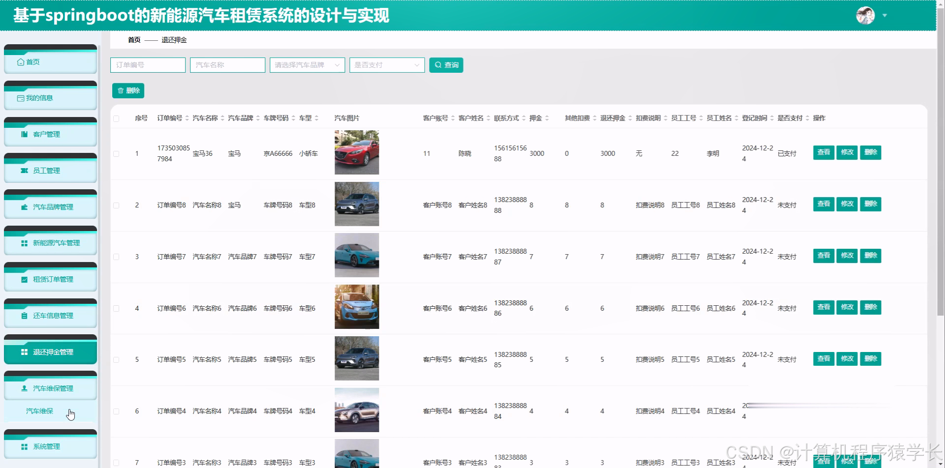 Java毕业设计 基于springbootvue的汽车租赁系统的设计与实现源码lw部署文档全bao远程调试代码讲解等 Csdn博客