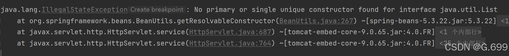 No Primary Or Single Unique Constructor Found For Interface Java Util List Csdn博客
