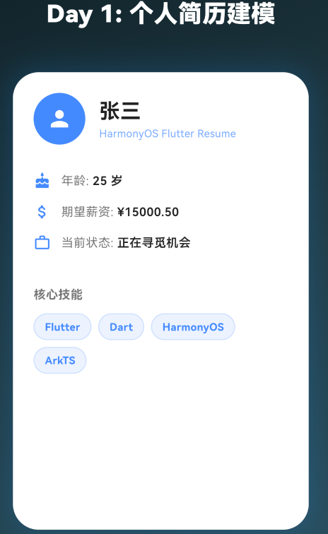 鸿蒙跨端框架Flutter学习day 1、变量与基本类型-个人简历数据模型-CSDN博客