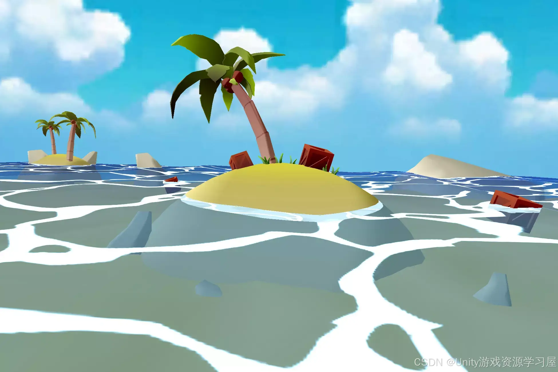 【unity 水面着色器插件】stylized Water Toon Shader Mobile Ready 专为低多边形风格的水面效果