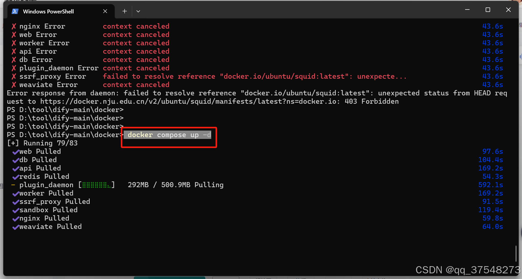 window下docker构建dify容器，failed to resolve，报错403_dify 403-CSDN博客