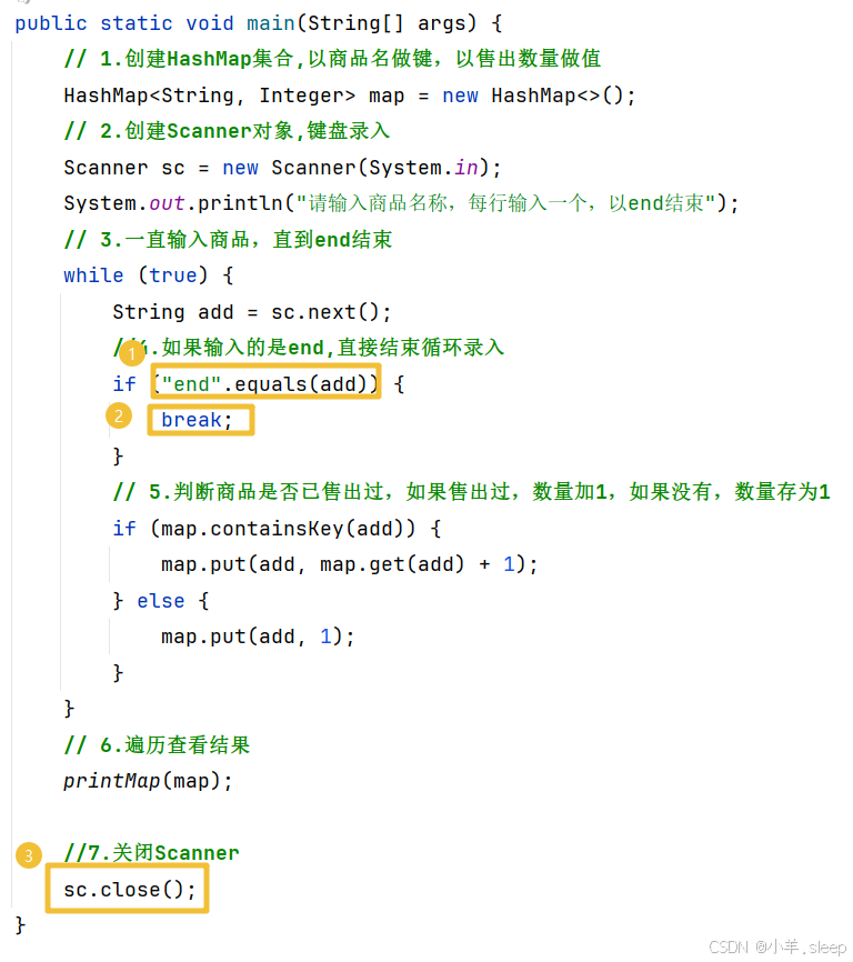Java Hashmap简单遍历 简单练习案例通过键盘录入商品名称模拟售出的商品录入一次表示商品售出一次直到录入end结束 Csdn博客