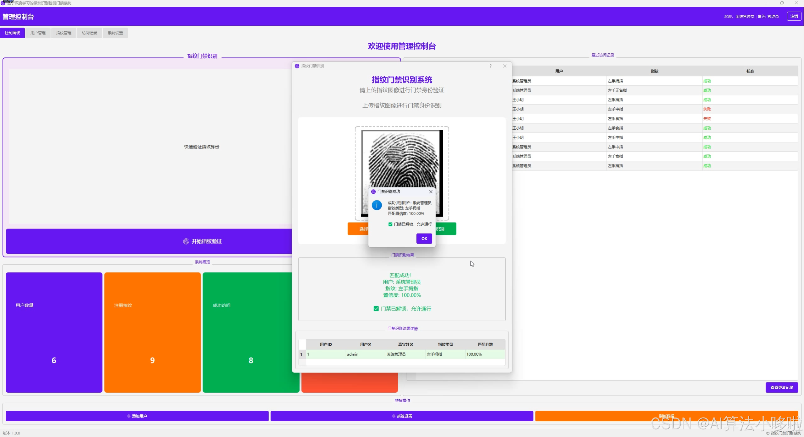 基于深度学习的指纹识别智能门禁系统【Python源码+Pyqt5界面+数据集+训练代码 孪生神经网络 PyTorch OpenCV 】-CSDN博客