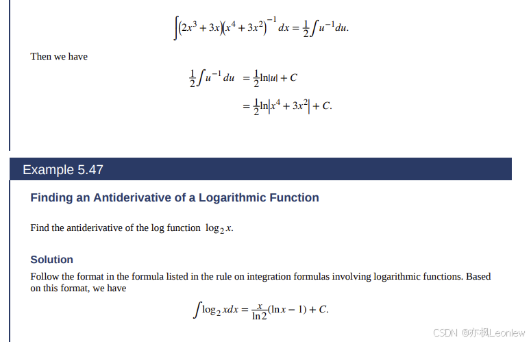 微积分复习笔记 Calculus Volume 1 - 5.6 Integrals Involving Exponential and LogarithmicFunctions-CSDN博客