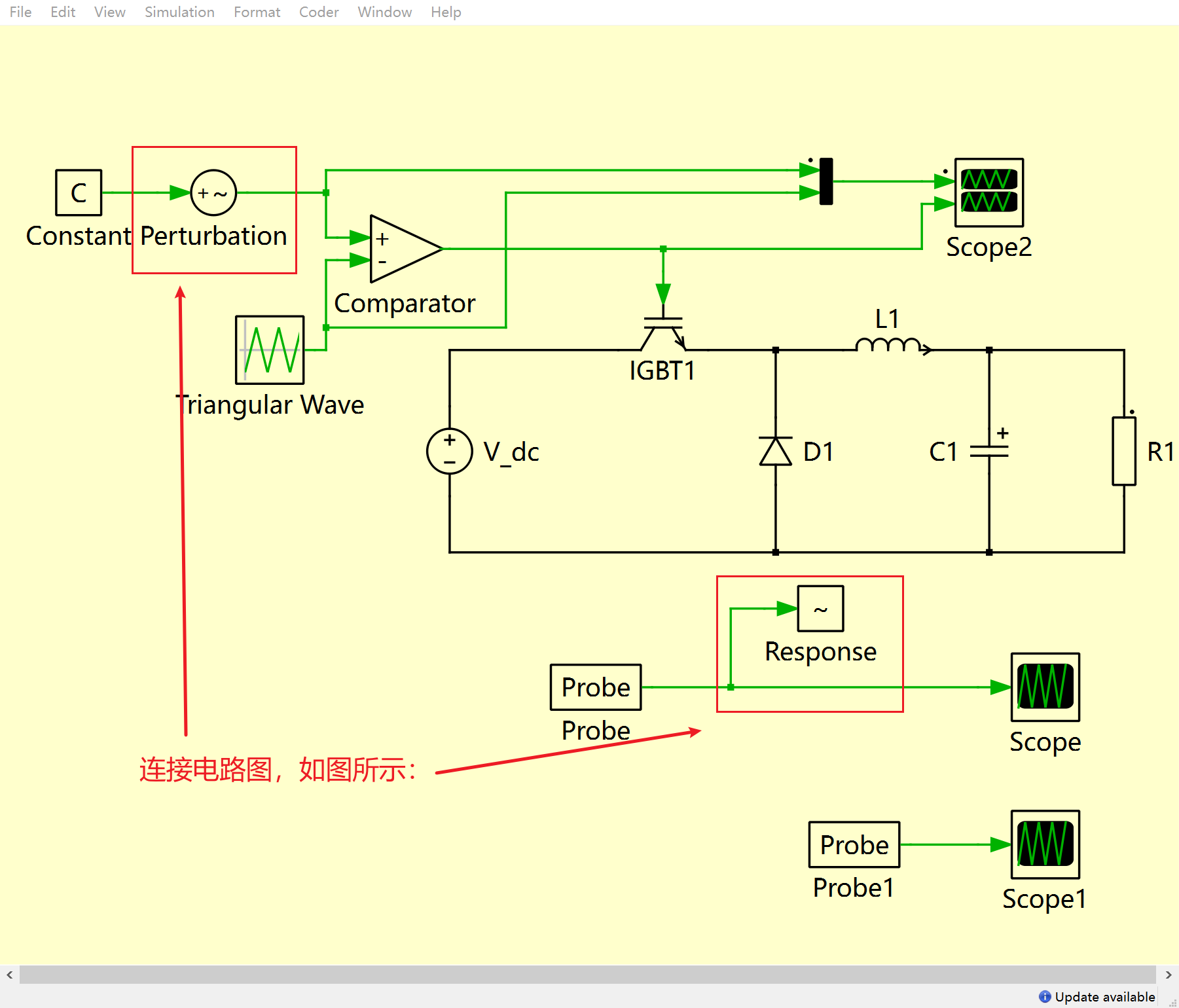 PLECS学习记录9：在PLECS中Buck变换器的闭环控制器设计（通过小信号分析得到占空比到输出电压的波特图）_plecs 三角波-CSDN博客