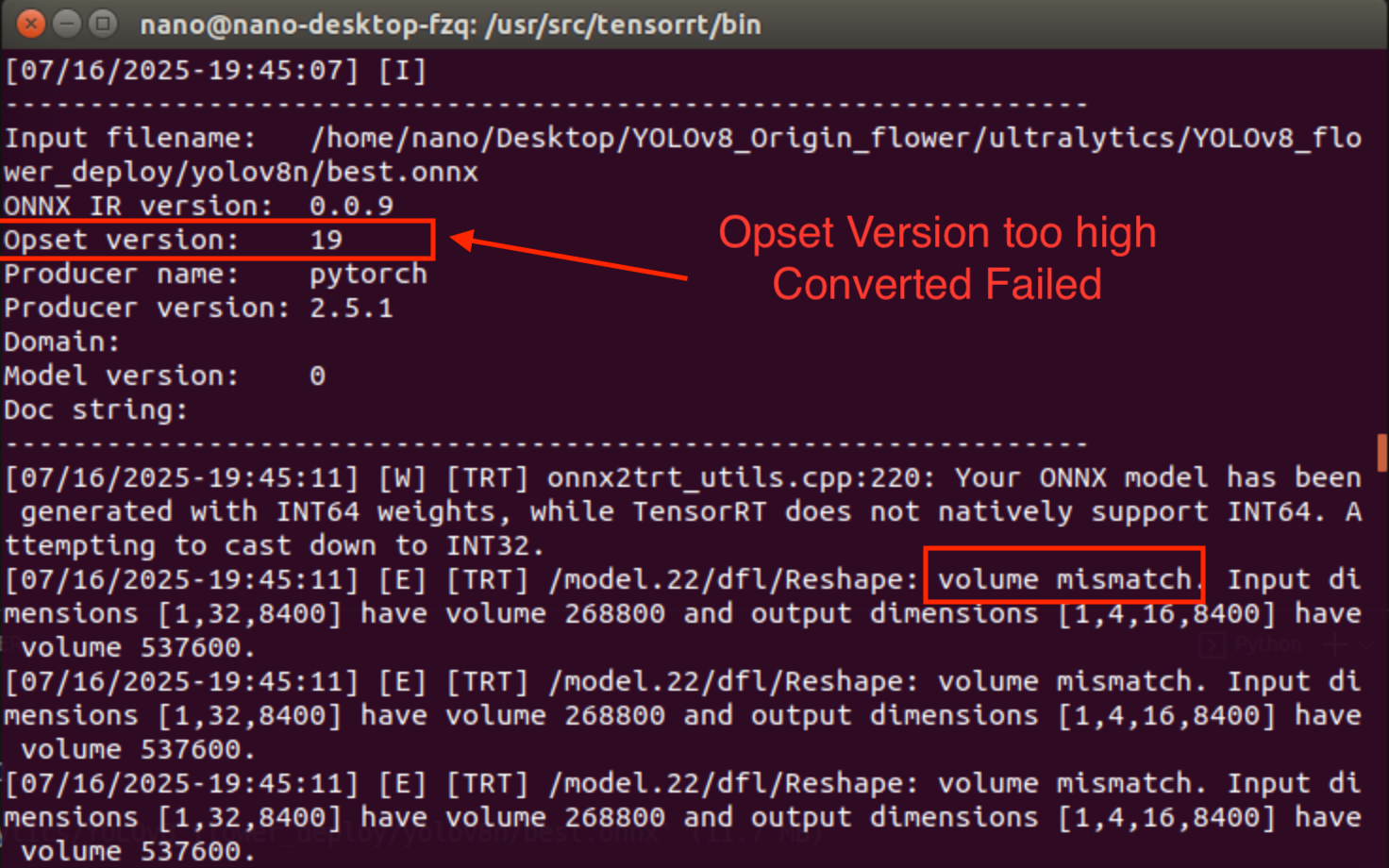 在jetson nano上部署Yolov8，将onnx转engine并解决Mismatch报错问题_jetson orin 将yolov11 的onnx模型文件转为engine文件-CSDN博客