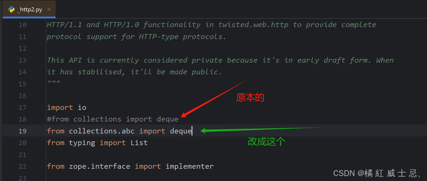 创建scrapy项目出现AttributeError: module ‘collections‘ has no attribute ‘MutableSet‘_attributeerror ...