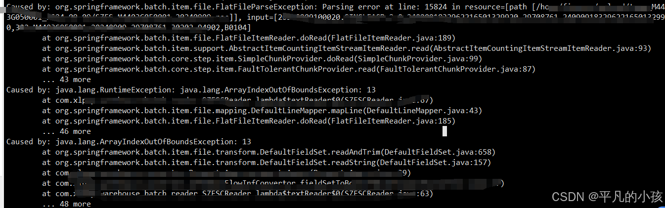 batch.core.step.skip.NonSkippableReadException: Non-skippable exception ...