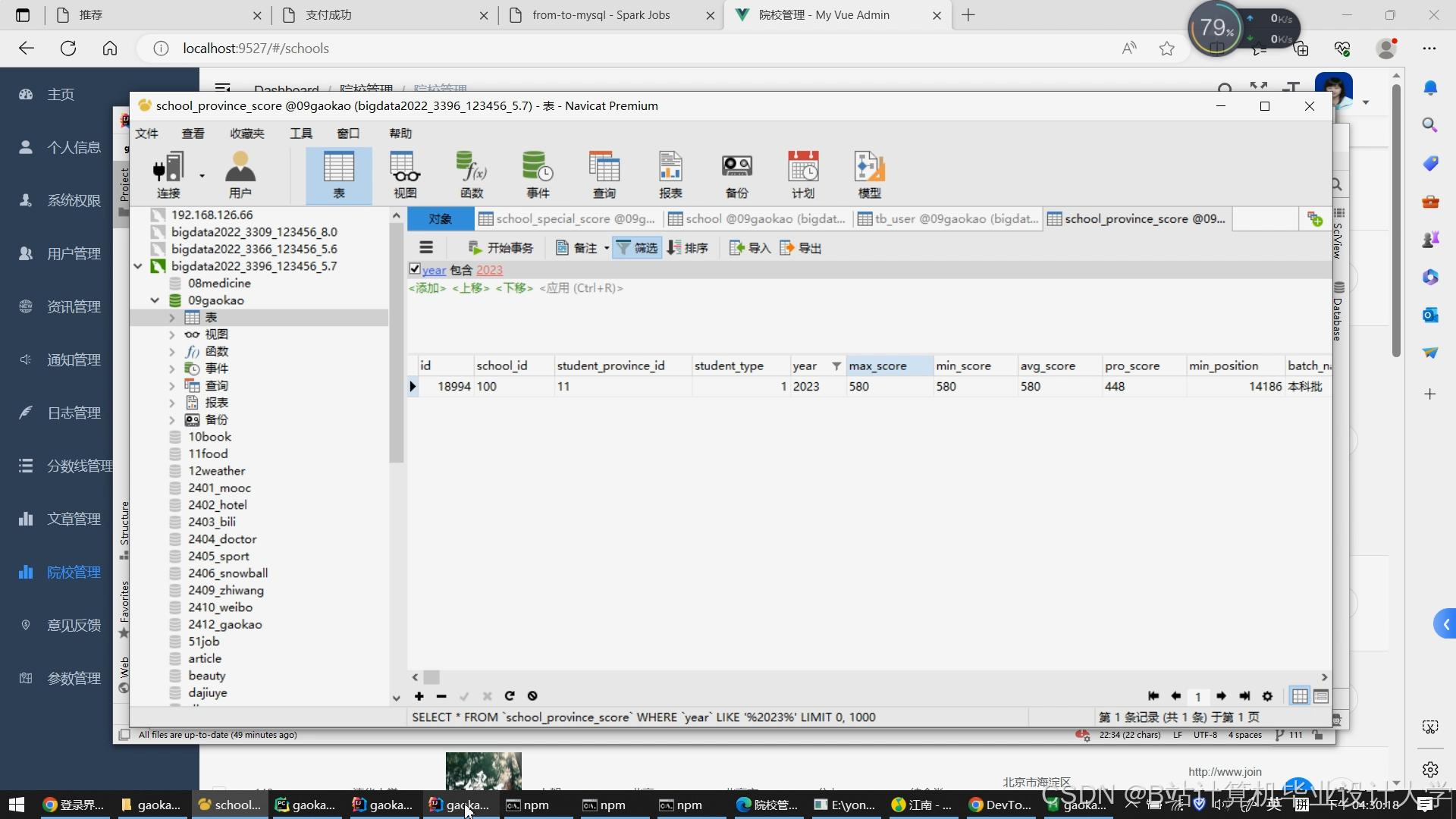 计算机毕业设计hadoop+spark+hive高考大数据分析 高考推荐系统 大数据毕业设计(源码+LW文档+PPT+讲解)-CSDN博客