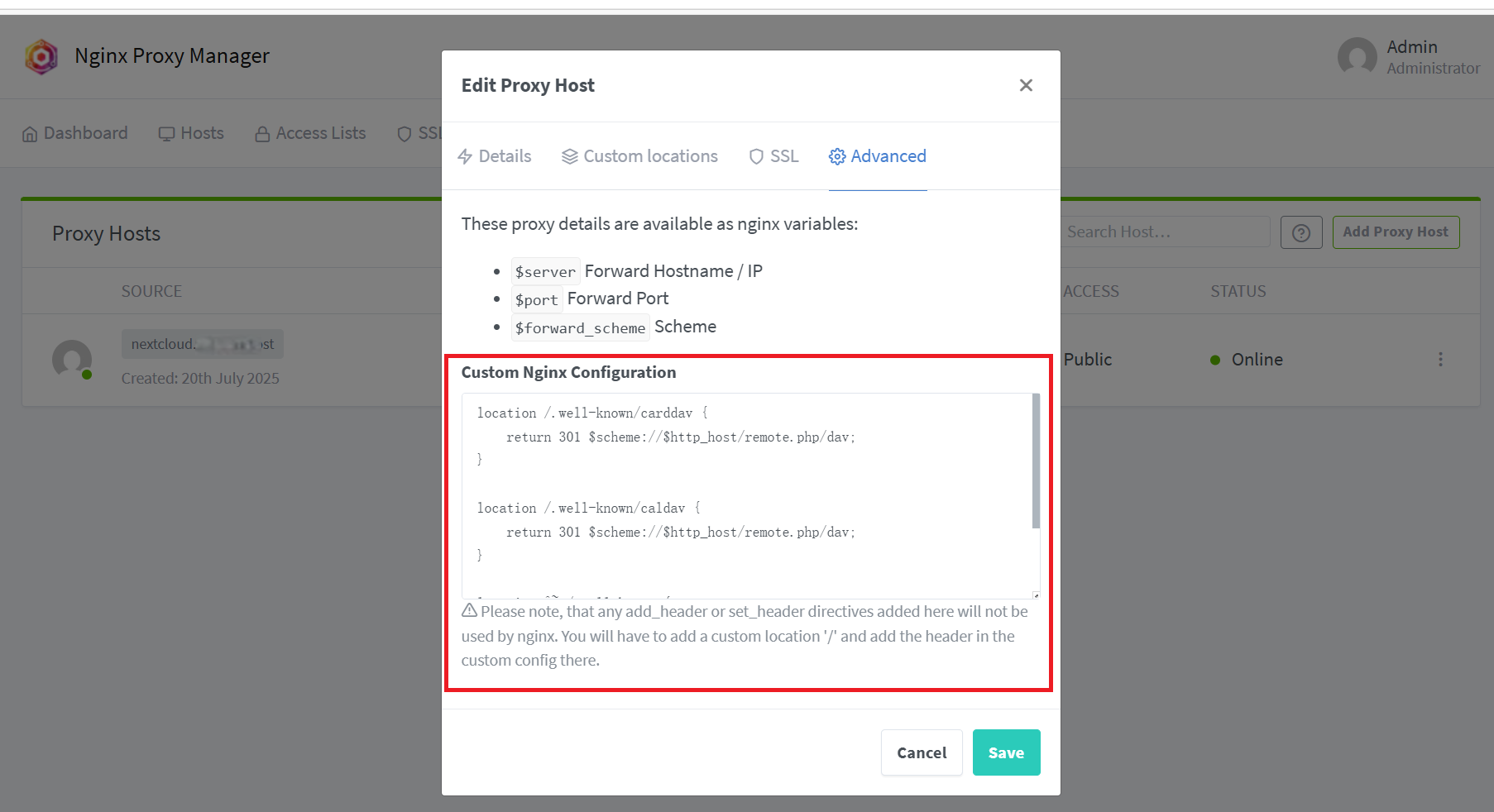 Nginx Proxy Manager 反向代理 Nextcloud 并启用ssl证书nginx Proxy Manager Ssl Csdn博客