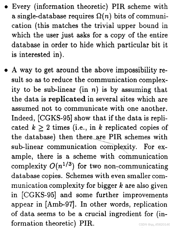 Replication Is Not Needed: Single Database, Computationally-Private Information Retrieval-CSDN博客