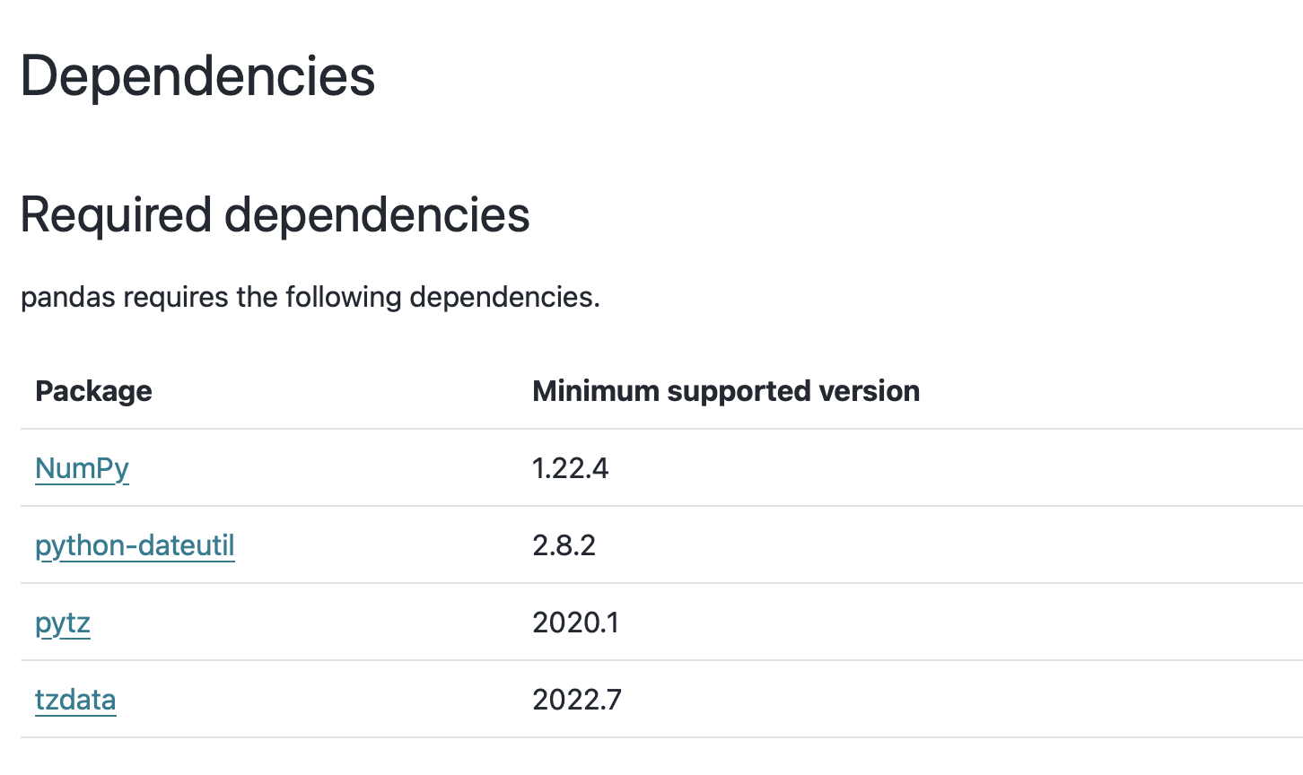 关于查找numpy和pandas兼容的版本要求_pandas版本对应numpy-CSDN博客