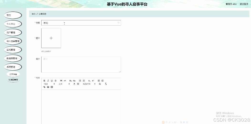 Springboot基于vue的寻人启事平台22sdcspringbootvue寻亲系统 Csdn博客